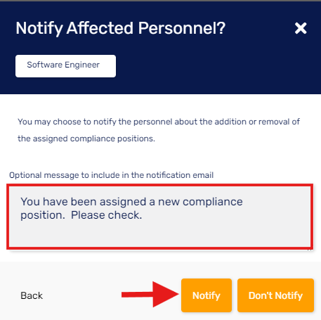 Compliance Position Notification – MyPass Global Support
