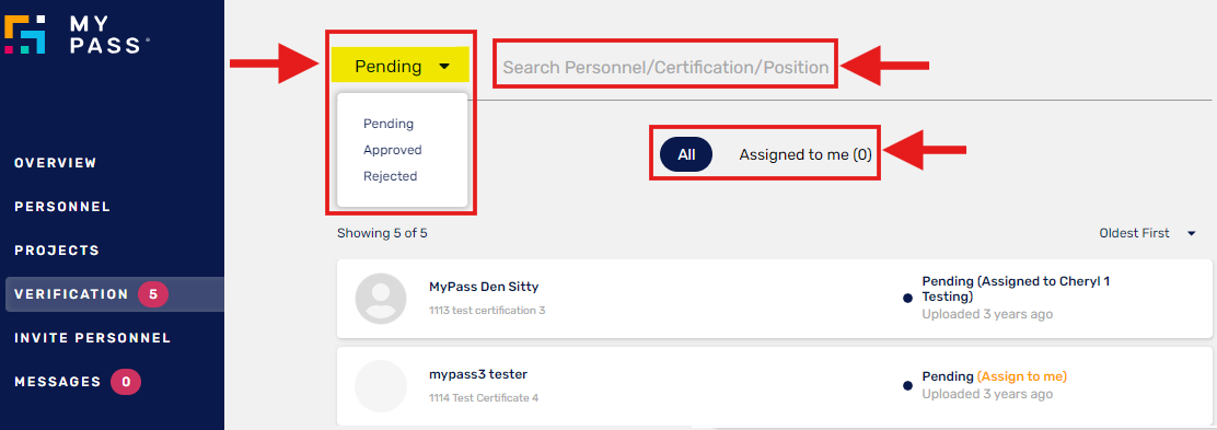 Verify Internal Certificates – MyPass Global Support