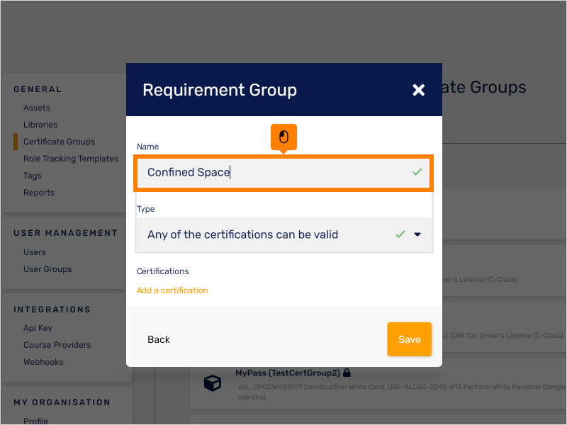 Create Certificate Groups – MyPass Global Support