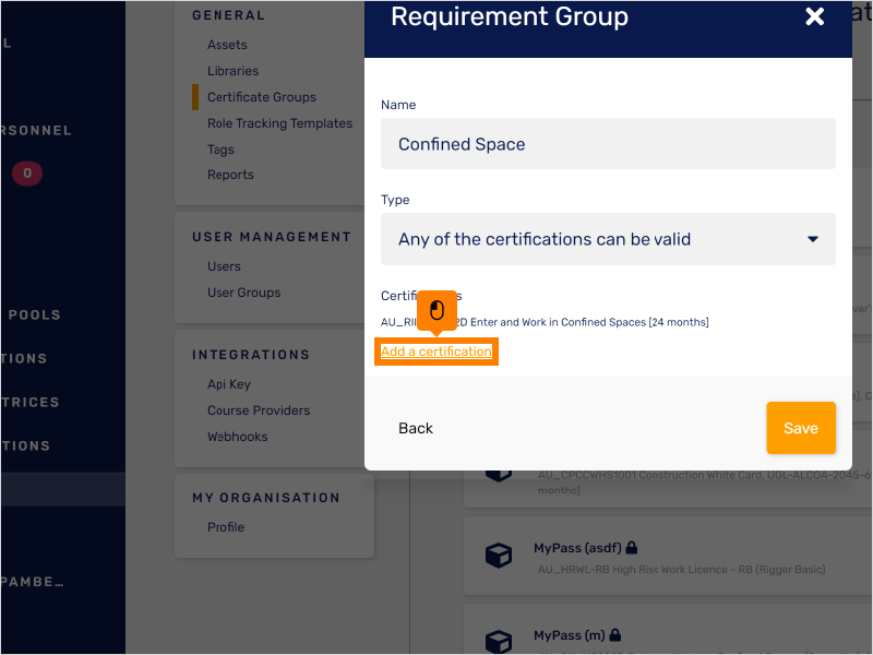 Create Certificate Groups – MyPass Global Support