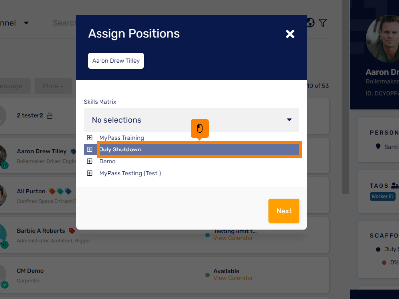 Assign a Compliance Position – MyPass Global Support