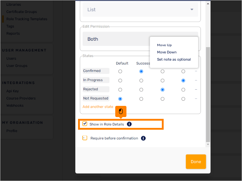 Create a Role Tracking Template – MyPass Global Support