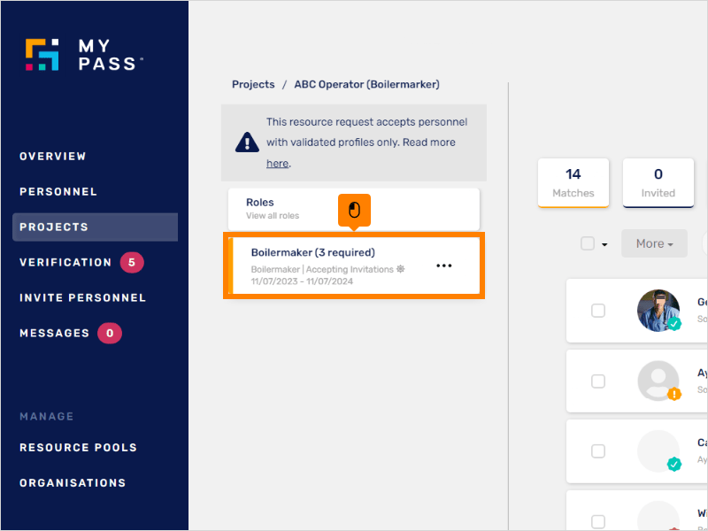 Propose Personnel – MyPass Global Support